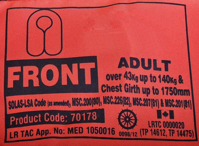 SOLAS-2010 life vest 150N LSA Code/MED | TOPLICHT