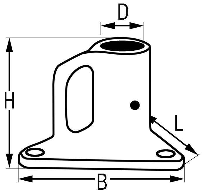 Bronze stanchion socket with eye DAVEY | TOPLICHT
